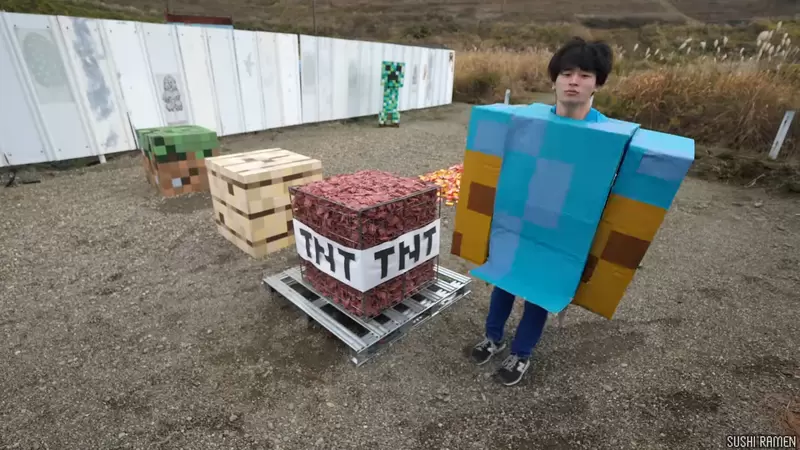 狂賀頻道破600萬訂閱《SUSHI RAMEN Riku點燃100斤鞭炮慶祝》順便看看能不能烤熟蘋果跟香腸 | 宅宅新聞