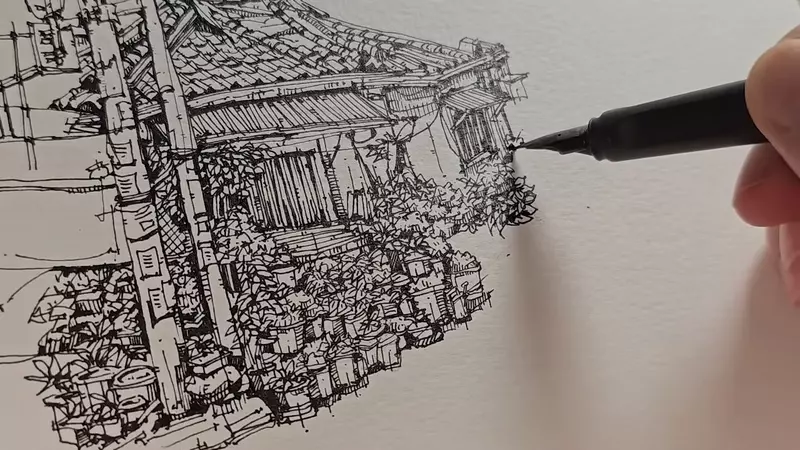 鋼筆畫家《Kamulch_Art》的舒壓創作過程 不看畫面光聽書寫聲音也是爽爽的ASMR | 宅宅新聞